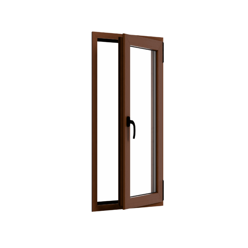 Ventana PVC Roble Claro DVH 60×120 cm – Royal Arquitectura